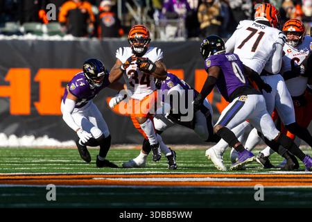 Cincinnati Bengals running back Samaje Perine (34) warms up during an ...