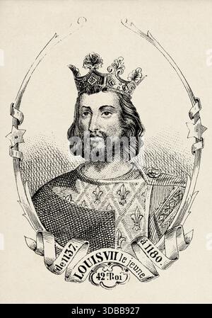 Portrait of Louis VII the Younger (1120-1180) King of the Franks ...