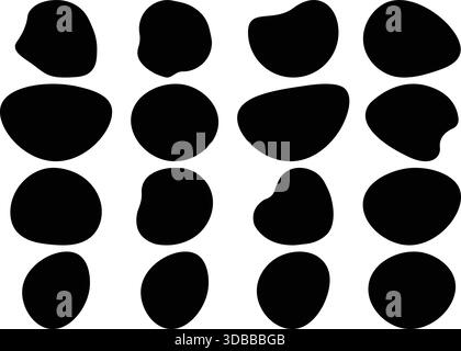 Organic blob shapes. Abstract irregular forms. Liquid round deformed ...