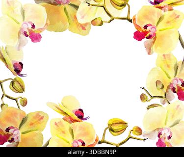 Red and yellow tropical floral botanical flowers. Wild spring leaf ...