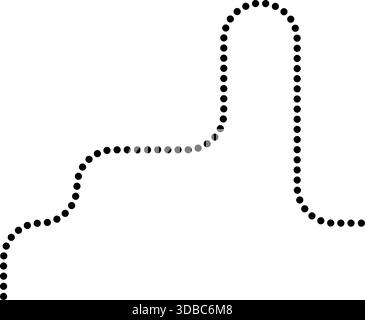 Dotted line traces a squared path with continuous curvature Stock ...