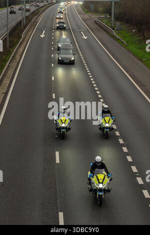 Essex Police funeral procession for PC Mathew Parker on the M11 ...