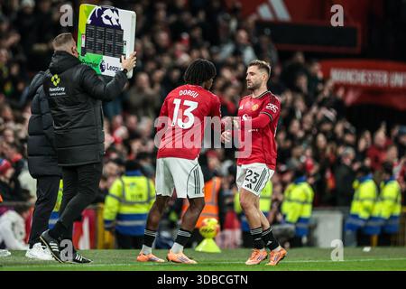 Patrick Dorgu of Manchester Untied during the Premier League match ...