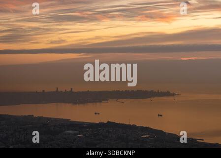 Evening view from Harissa, Lebanon Stock Photo - Alamy