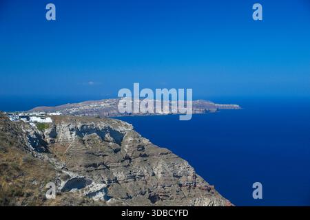 Panoramic View Toward The Aegean Sea From Oia, Santorini Stock Photo ...