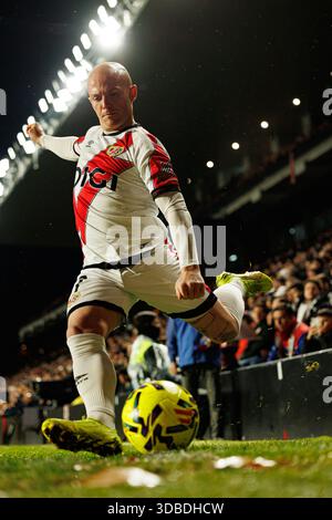 Isaac Palazon Camacho of Rayo Vallecano (L) and Levante's defender ...