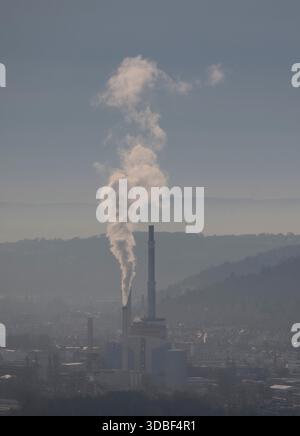 Smoke comes out of the heat boiler pipe. Central heating system of ...