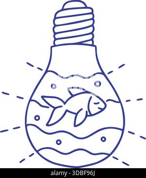 Aquarium fish in a light bulb vector illustration Stock Vector Image ...