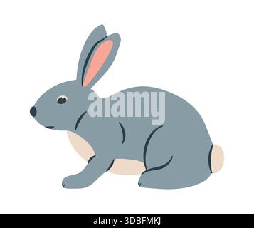 Cute bunny cartoon clipart. Hare isolated vector illustration. Domestic ...
