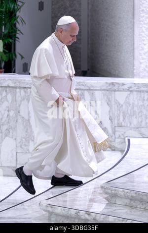 Pope Leo XIV leaves at the end of the Christmas Eve Mass in St. Peter's ...