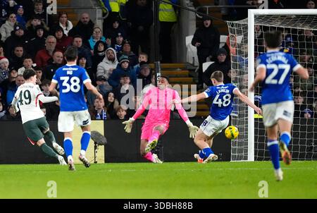 Chelsea's Alejandro Garnacho scores their side's first goal during the ...