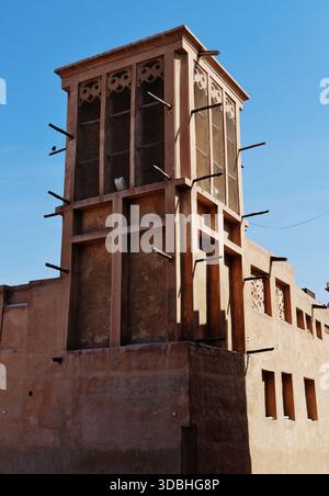Traditional windcatcher cooling tower, Al Fahidi Historic neighbourhood ...
