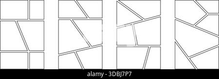 blank template for a collage grid manga comic storyboard layout panel ...