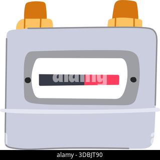 Gas meter flat showing energy usage and consumption level with simple ...