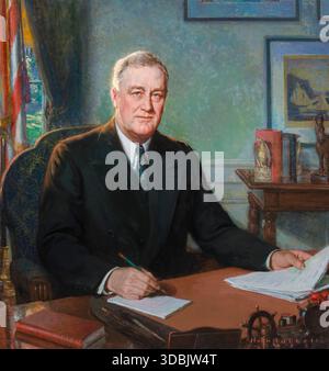 Franklin Delano Roosevelt. oil on canvas. Date: c. 1933. Museum ...