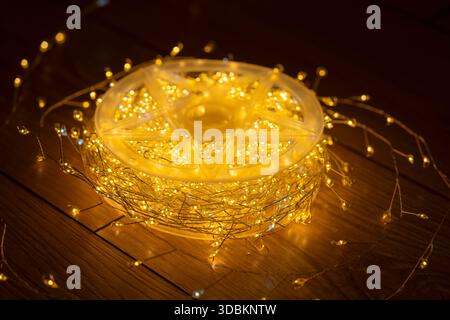 Warm Decorative LED Fairy Lights Abstract Close Up Stock Photo - Alamy
