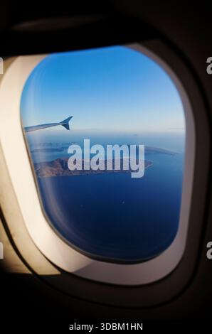 Amazing view from Santorini Island with the caldera of volcano and ...