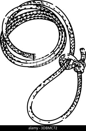 Cowboy lasso tool forming loop shape, traditional western symbol of ...
