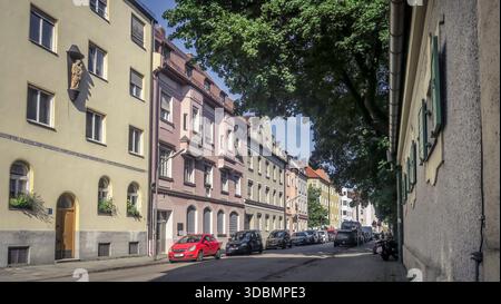 Typical street in Giesing in Munich Stock Photo - Alamy