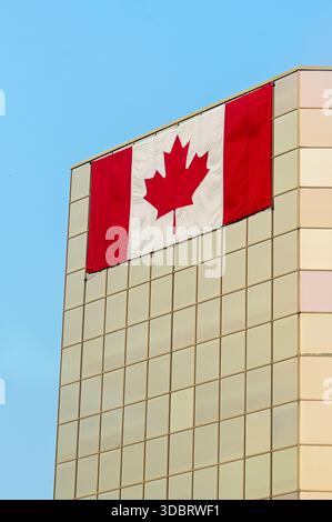 Bottom view of the Canadian flag on a flagpole Stock Photo - Alamy