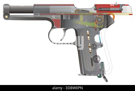 CZ 38 semi-automatic pistol, Czech military handgun developed before ...