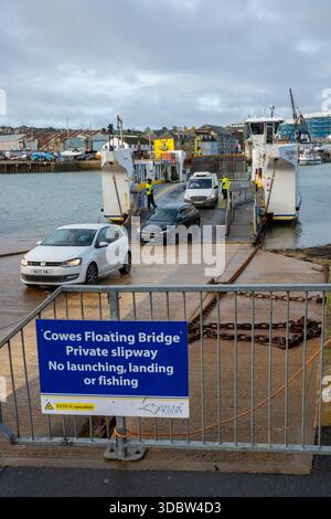the chain ferry or floating bridge link operated by the isle of wight ...