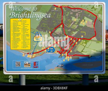 Welcome to Brightlingsea sign including map of the area, Brightlingsea ...