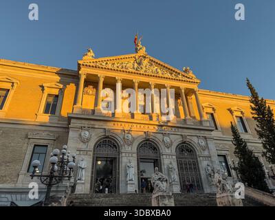 Stairs and main entrance with monuments of the Biblioteca Nacional de ...