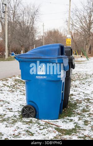 Recycling bins in Ontario Park Canada Stock Photo - Alamy