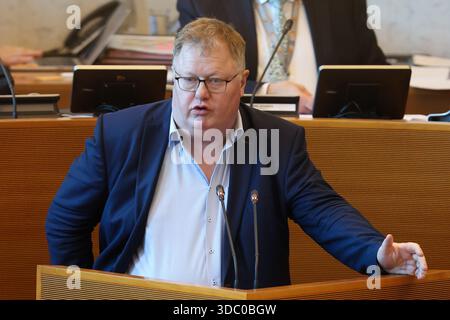 Ecolo Freddy Mockel pictured during a plenary session of the Walloon ...