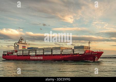 Miami, Florida, USA - January 03, 2025: Cargo ship Seaboard Genesis ...