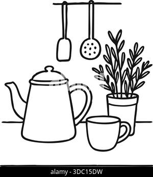 hanging cooking utensils Stock Vector Image & Art - Alamy