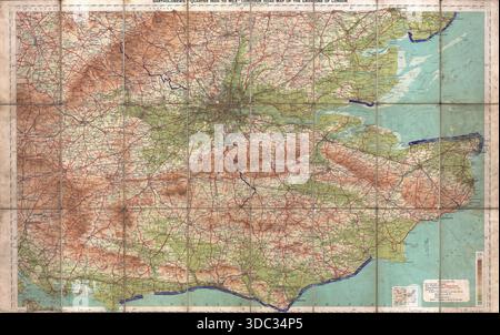 A 1923 Geographica pocket map of London, England, illustrating the city ...