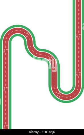 Vector element presenting a cycling path defined by rounded wave motion ...