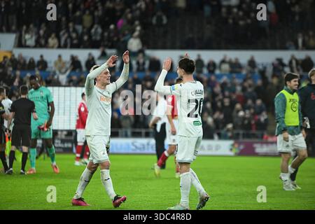 Liam Cullen, of Swansea City and Ethan Galbraith, of Swansea City ...