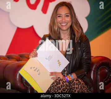 Myleene Klass reading the bedtime stories at the Big Feastival 2021 on ...