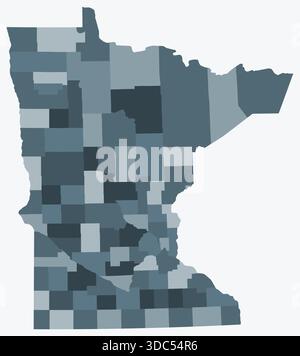 Map of Minnesota with counties. Just a simple state border map with ...