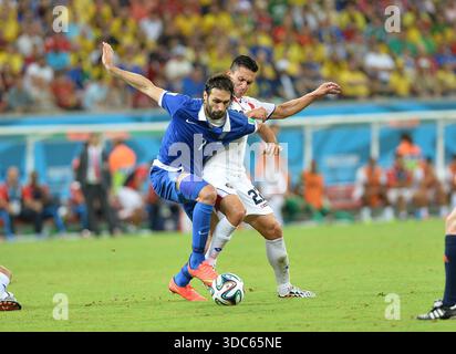 Brazil vs. Greece Soccer Match - Soccer balls in Brazil and Greece ...