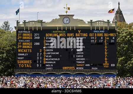 Adelaide Oval scoreboard - The Ashes England Fans Stock Photo - Alamy