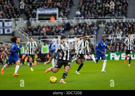 Bruno Guimaraes of Newcastle United crosses the ball during the ...