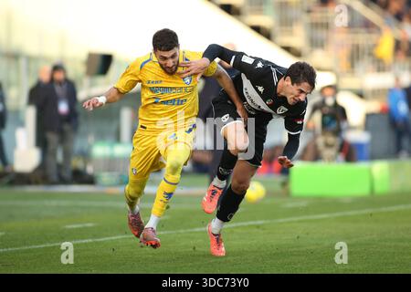 Fares Ghedjemis of Frosinone Calcio Andrea Bozzolan is in action during ...