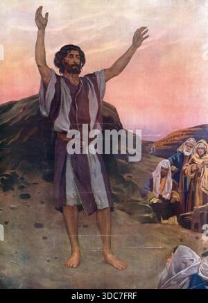 Scene from biblical history, the prophet Nathan, an important advisor ...