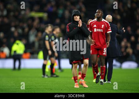 Florian Wirtz of Liverpool applauds the fans after the final whistle ...