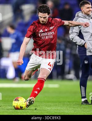 Declan Rice of Arsenal in the pregame warmup session during the Premier ...