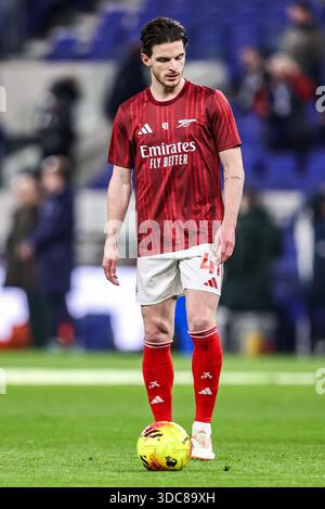 Declan Rice of Arsenal in the pregame warmup session during the Premier ...