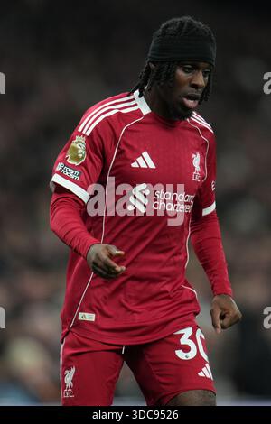 Jeremie Frimpong of Liverpool during the Premier League match Liverpool ...