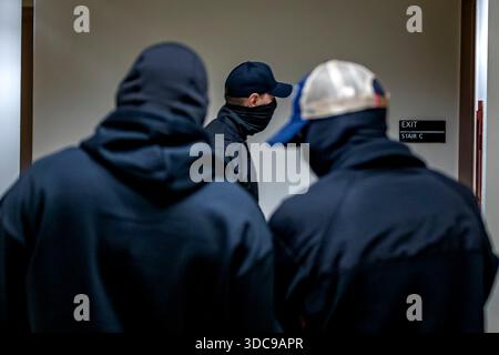 White House border czar Tom Homan walks to speak with reporters outside ...