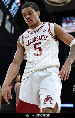 Arkansas guard Darius Acuff Jr. (5) shoots a free throw against ...