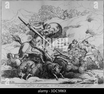 Don Quixote by Cervantes, illustration by Bartolomeo Pinelli, 1833 ...