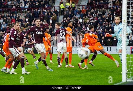 Rangers' Emmanuel Fernandez (front right) header at goal, which was ...